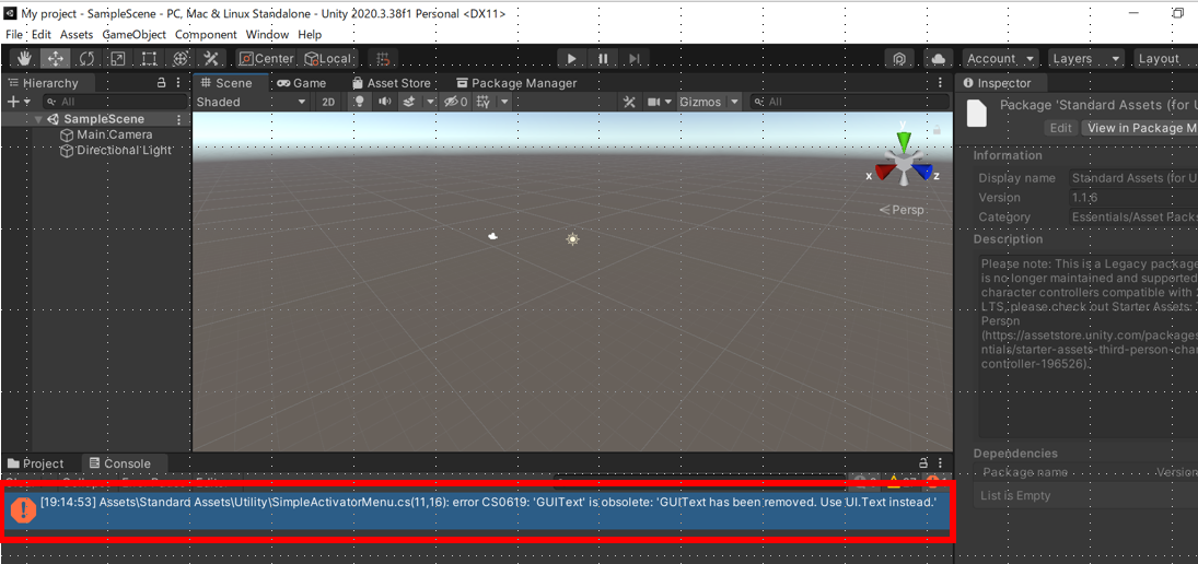 【Unity】Standard Assetsをインポートして使いたい（エラー対処方法を添えて） - FTech